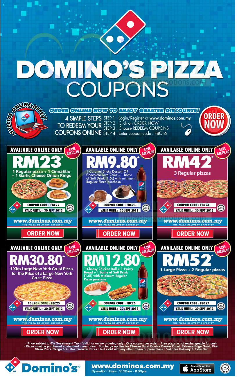 Domino s Pizza Delivery Discount Coupon Codes 6 30 Sep 2013 Domino s Pizza Delivery Discount Coupon Codes 6 30 Sep 2013